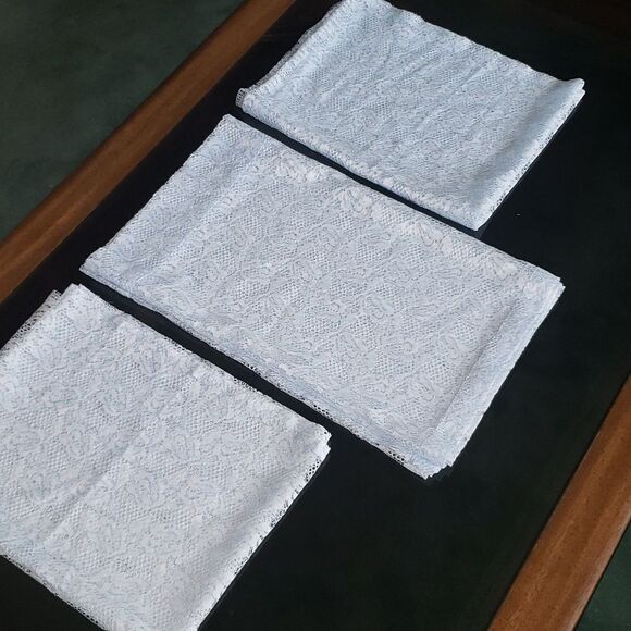 Accents | Beautiful Baby Blue Lacy 3pc Set Curtains Valence | Poshmark